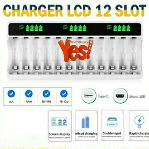 Jual Smart LCD Charger 12 Slot AA / AAA Recharge Battery - Jakarta Pusat - YesMart | Tokopedia