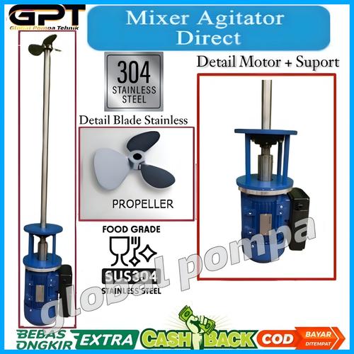 Jual Mixer agitator kimia SS304 18,5KW 25HP 380V 4P Agitator Mixer ...