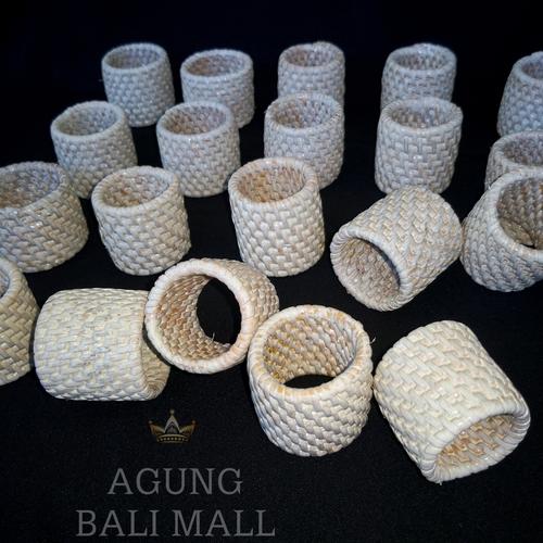 Jual Cincin rotan white wash/napkin rings anyaman rotan putih/cincin ...