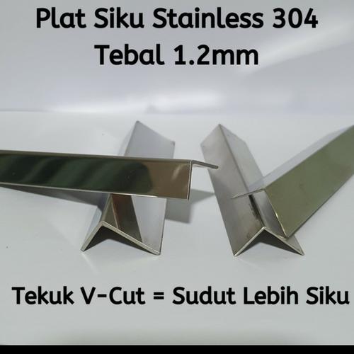 Jual Siku Stainless Steel SUS304 Ukuran 10x10 mm Tebal 2 mm Panjang ...