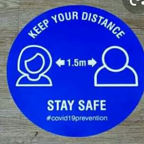 Jual sign akrilik jaga jarak social distance batas physical antri ...