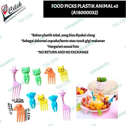 Jual food pick+tusuk+gigi+bento+buah+makanan+kue+snack+garpu+animal+3 ...