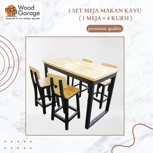 Jual Satu set meja + kursi sandaran / meja makan kayu jati belanda ...