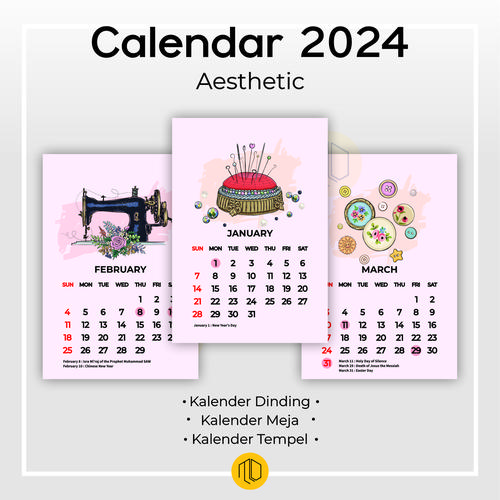 Jual Cetak Kalender Dinding A3+ Custom Kalender Murah Jilid Spiral ...