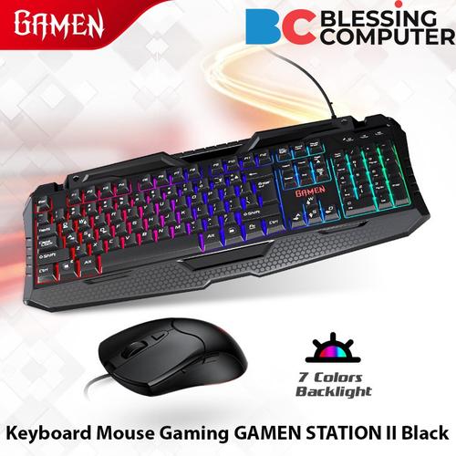 Jual GAMEN STATION II Black Gaming keyboard mouse - Kota Denpasar ...