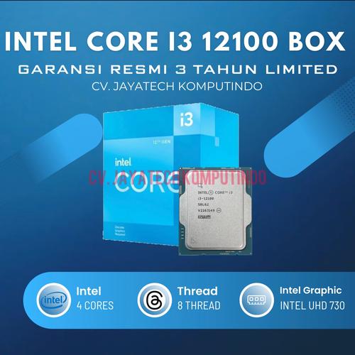 Jual PROCESSOR INTEL CORE I3 12100 3.30GHZ BOX LGA 1700 GARANSI 3 TAHUN ...