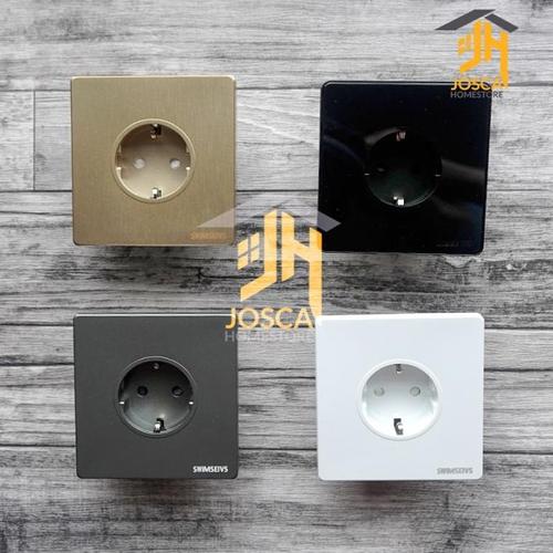 Jual ! STOP KONTAK TANAM DINDING (GOLD, GRAY, WHITE, BLACK GLOSSY ...