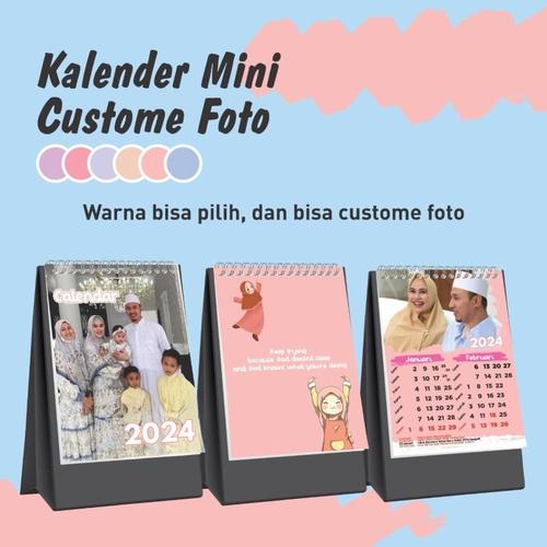 Jual KALENDER DUDUK MINI BISA CUSTOM FOTO DAN WARNA 2024 - 3 Lembar ...