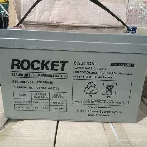 Jual BATTERY ROCKET SEALED MF RECHARGEABLE ESC 100-12 FR (12volt-100ah ...