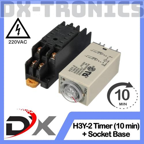 Jual H3Y-2 Delay Timer Relay DPDT + Socket 220VAC 10 minutes H3Y 10 ...