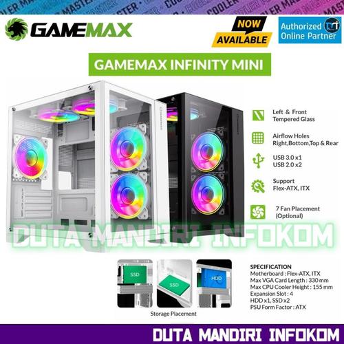 Jual GameMax Infinity MINI - Tempered Glass ITX Gaming Case - Black ...