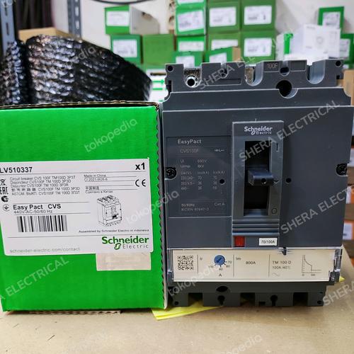Jual MCCB CVS100F 3P 100A ADJUSTABLE 70-100A LV510337 36KA SCHNEIDER ...