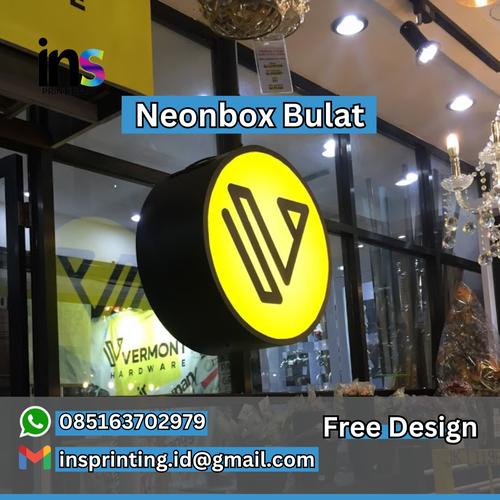 Jual Neon Box Neon Sign Akrilik Bulat Custom 2 sisi Free Breket Free ...