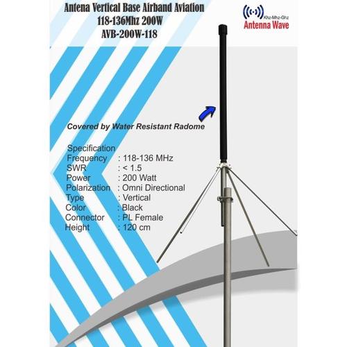 Jual TERBARU ANTENA VERTICAL BASE AIRBAND AVIATION 118-136MHZ 200W ...