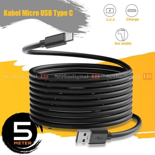 Jual KABEL / CABLE USB A TO TYPE C 5 METER KABLE POWER / CHARGER - Kota ...