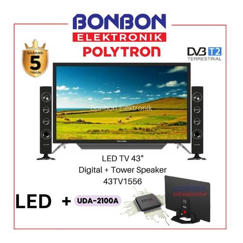 Promo Polytron LED Digital TV 43 Inch PLD 43TV1556 Tower Speaker ...