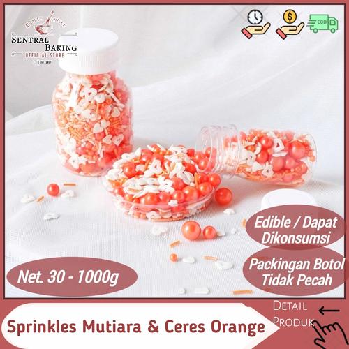 Jual Sprinkles Kue Mutiara Ceres Edible Merah / Sprinkel Cake Springkle ...