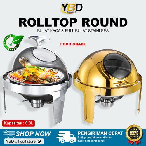 Promo Rolltop prasmanan bulat | chaving dish prasmanan set | roll top ...