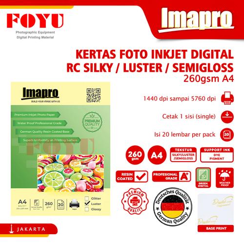 Jual Kertas Foto Inkjet Imapro Green Digital RC Silky Luster 260gsm A4 ...