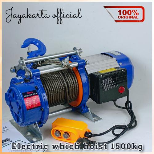 Jual Electric winch 1500 kg x 20 Meter Electric hoist katrol listrik ...