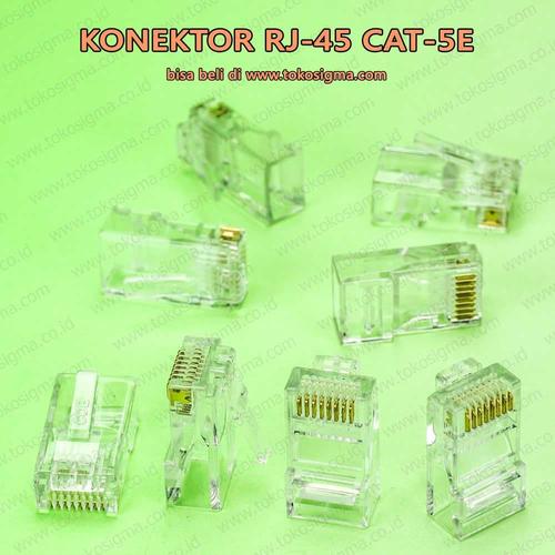 Jual KONEKTOR PLUG KEPALA JACK JEK RJ45 RJ-45 UTP cat5e cat 5e LAN isi ...