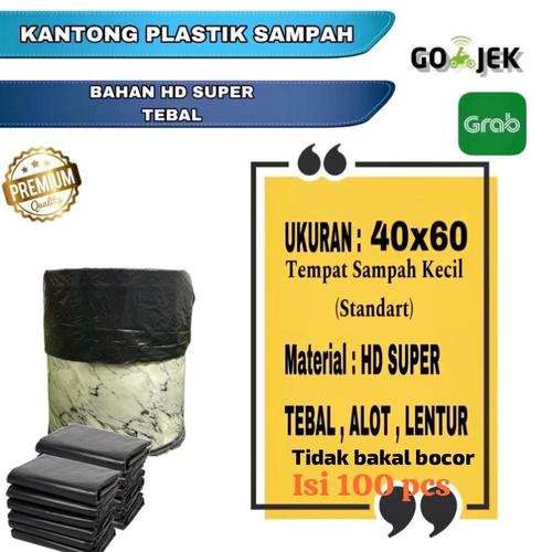 Jual PLASTIK SAMPAH 40X60CM/KANTONG PLASTIK SAMPAH/TRASH BAG HD HITAM - Jakarta Barat ...