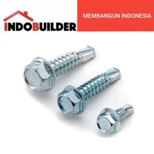 Jual INDO BUILDER BAUT ROOFING BAJA RINGAN 16 MM X 6 MM ISI 10 PC - Kab ...