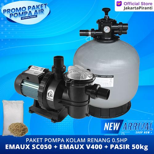 Promo Paket Mesin Pompa Kolam Renang Sand Filter 1/2HP Emaux SC050 ...