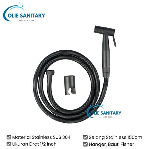 Jual Jet Shower Stainless Steel SUS 304 Semprotan Toilet Shower Hitam ...