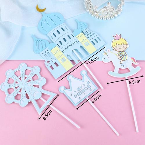 Jual Topper design ucapan happy birthday prince warna biru dekorasi kue ...