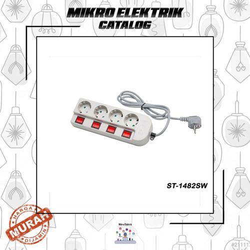 Jual StopKontak / Stop kontak Uticon ST 1482-SW / ST 1482 SW 4 Lubang ...