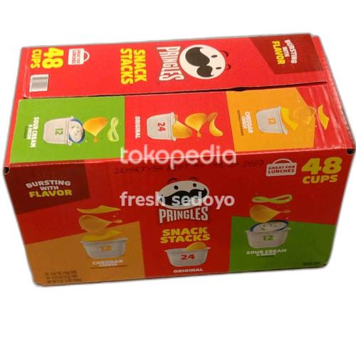 Jual pringles snacks stacks variety potato 48 cup / pringles mini ...