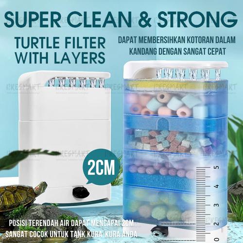 Jual TURTLE LOW WATER FILTER TANK AQUARIUM KANDANG AIR DANGKAL KURA BRAZIL - 4 Layers - Jakarta ...