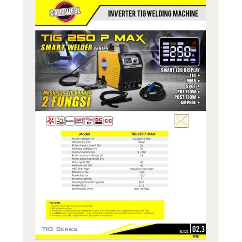Jual CALDWELL TIG 250P MAX MESIN LAS TIG INVERTER LAS ARGON WELDING ...