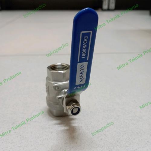 Jual Stop Kran Ball Valve Stainless 316 Sankyo 2PC Drat 3" inch ...