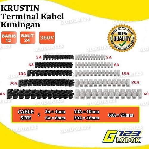 Jual ! TERMINAL KRUSTIN KLUSTIN BLOCK BLOK 3A 6A 10A 30A 60A PUTIH ...