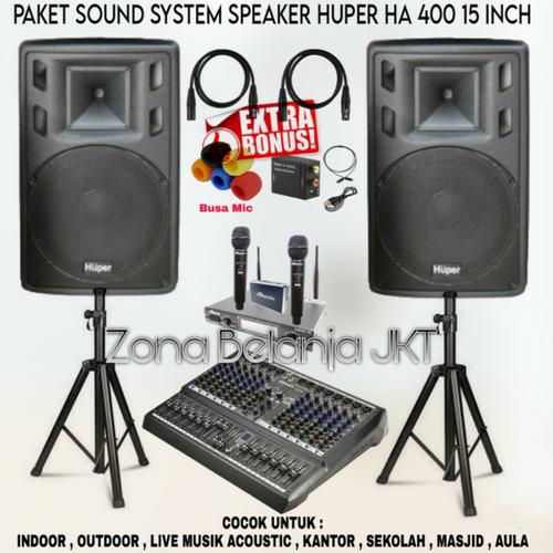 Jual Paket Sound System Speaker Hupper HA 400 15 Inch Original (Set-2 ...