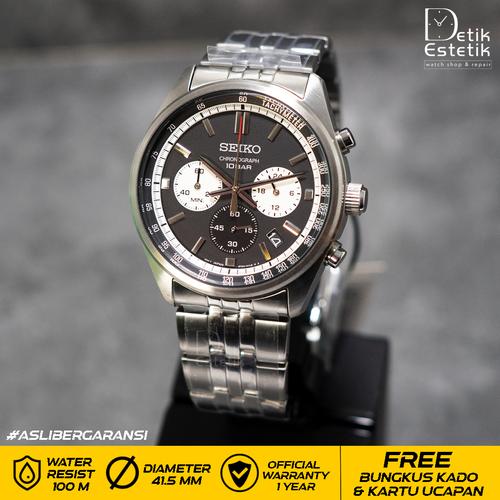 Promo Jam Seiko SSB429P1 / SSB429 Quartz Men Chronograph Black Dial ...