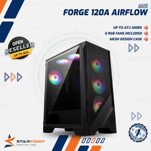 Promo MSI Gaming MAG Forge 120A Airflow RGB Case Tempered Glass Casing ...