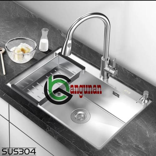 Jual Kitchen sink 5243 stainless lengkap kran/wastafel 5040 model onan ...