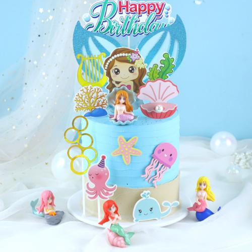 Promo Cake Topper Ikan Duyung Set Pearl / Mermaid Shell Mutiara isi 11 ...