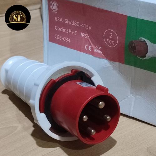 Jual Industrial Plug VORGE Genset 4 Pin 63A 034 Model CEE Steker 4pin ...