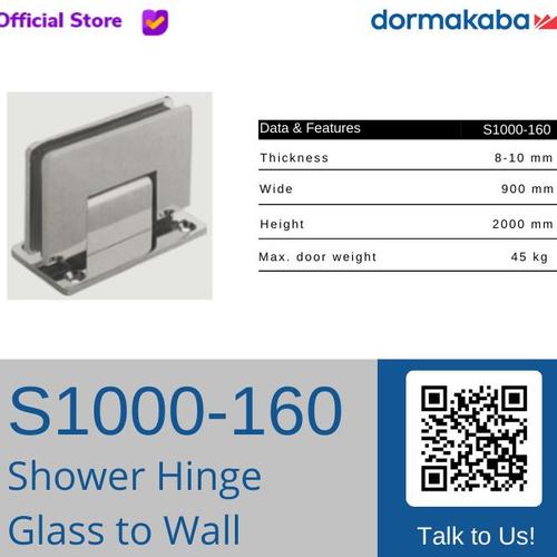 Jual EL Dorma Shower Hinge S1000-160 Glass to Wall Dormakaba S 1000 ...
