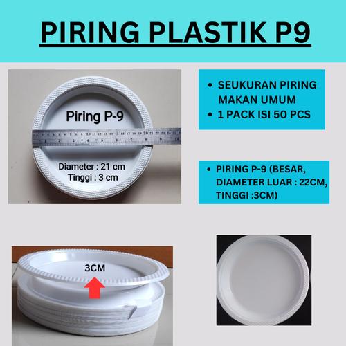 Jual Piring Plastik Besar P-9 isi 50pcs, Piring Makan - Jakarta Pusat ...