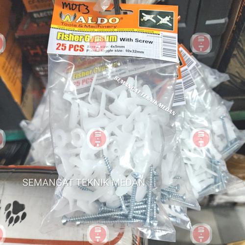 Jual FISHER ANCHOR DINDING TEMBOK GYPSUM GIPSUM SCREW SEKRUP 25PCS SET ...