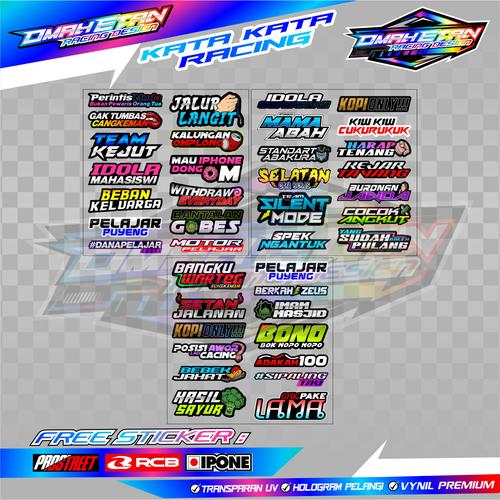 Jual STIKER PACK KATA KATA RACING / STIKER RACING TERBARU / STIKER ...