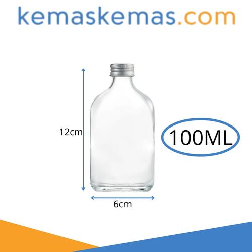 Jual 100ml Botol Kaca Kombucha Glass Bottle Gepeng Premium + Tutup ...