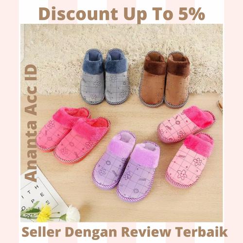 Jual Sandal Rumah Sendal Kamar Bulu Indoor Motif Flip Flop Tebal Dan ...