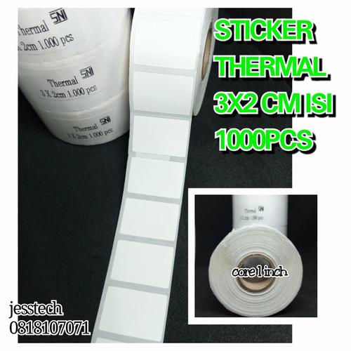 Jual Sticker Kertas Label Barcode Thermal ukuran 30mm x 20mm / 3x2cm ...