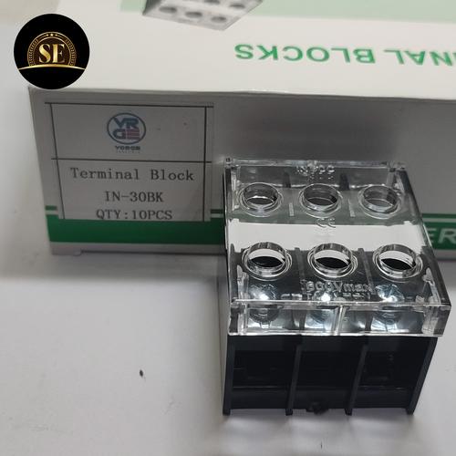 Jual TERMINAL BLOCK DIN RAIL 3 POLE PIN 50A TYPE IN-30 3P 3Pole 3Pin ...